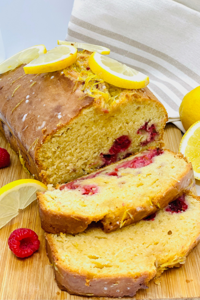 Light Lemon Raspberry Loaf with Maple Syrup